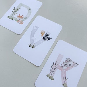 A-Z Animal Alphabet Cards Printable, Cute Animals, Woodlands Theme Abc ...