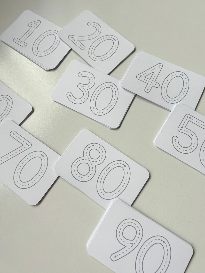 0-99 Number Tracing Cards Printable, Early Writing Skills, Numeracy ...