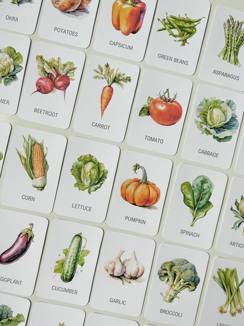 28 Vegetable Flashcards Printable, Educational Resource, Child ...