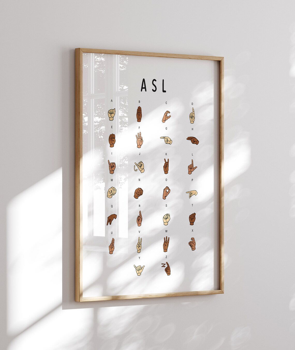 ASL Alphabet Poster Printable, Learn American Sign Language Alphabet ...