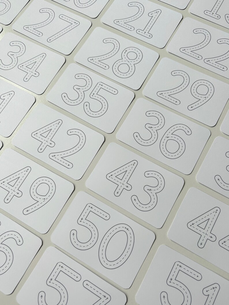 0-99 Number Tracing Cards Printable, Early Writing Skills, Numeracy ...