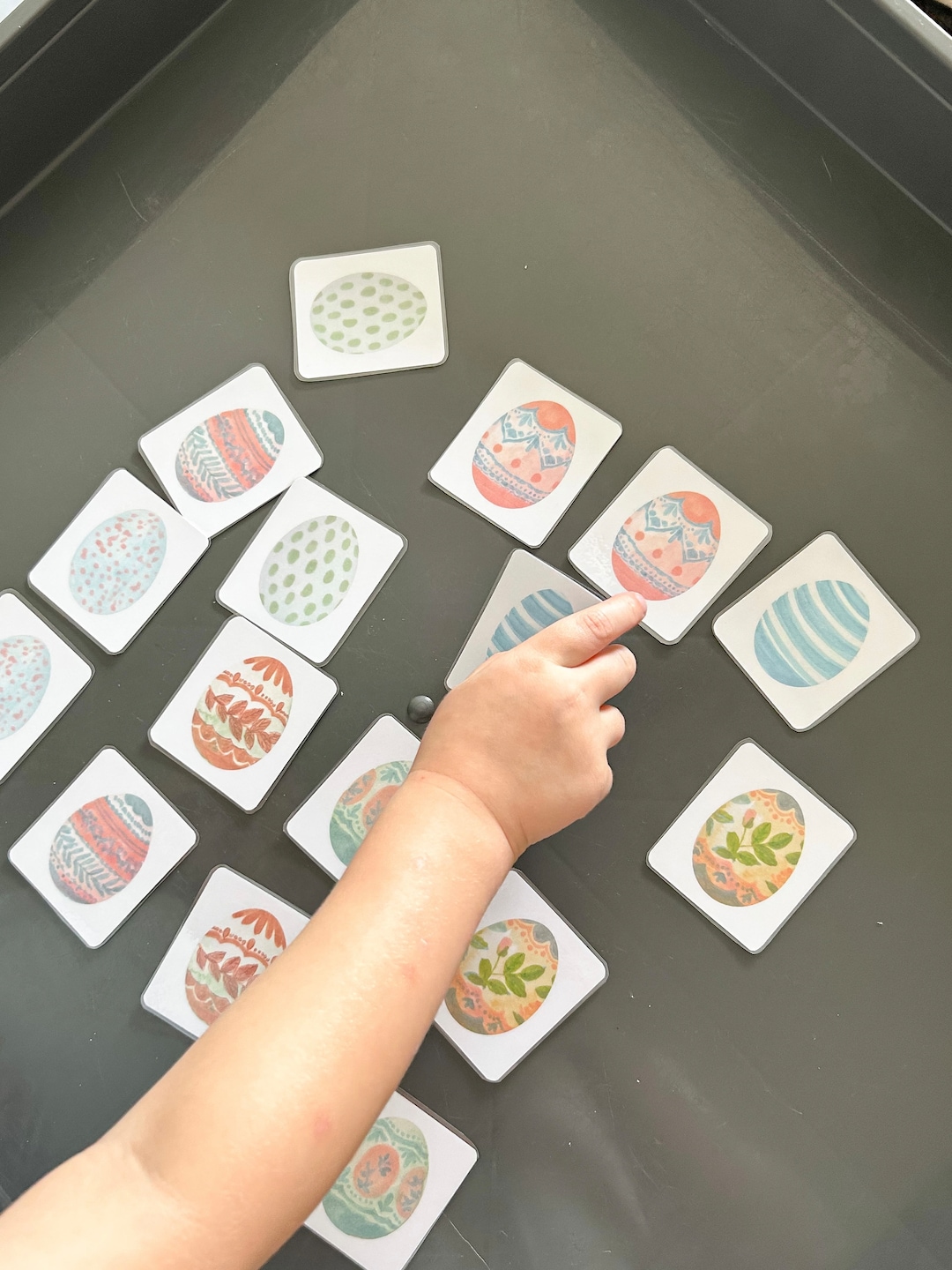 30 Easter Egg Memory Matching Cards, Watercolour Printable, Puzzle ...