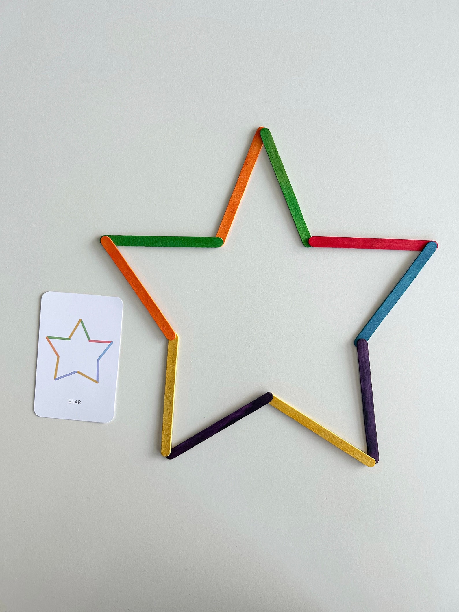 Popsicle Stick Shape Pattern Cards Printable, Paddle Pop Stick Activity ...