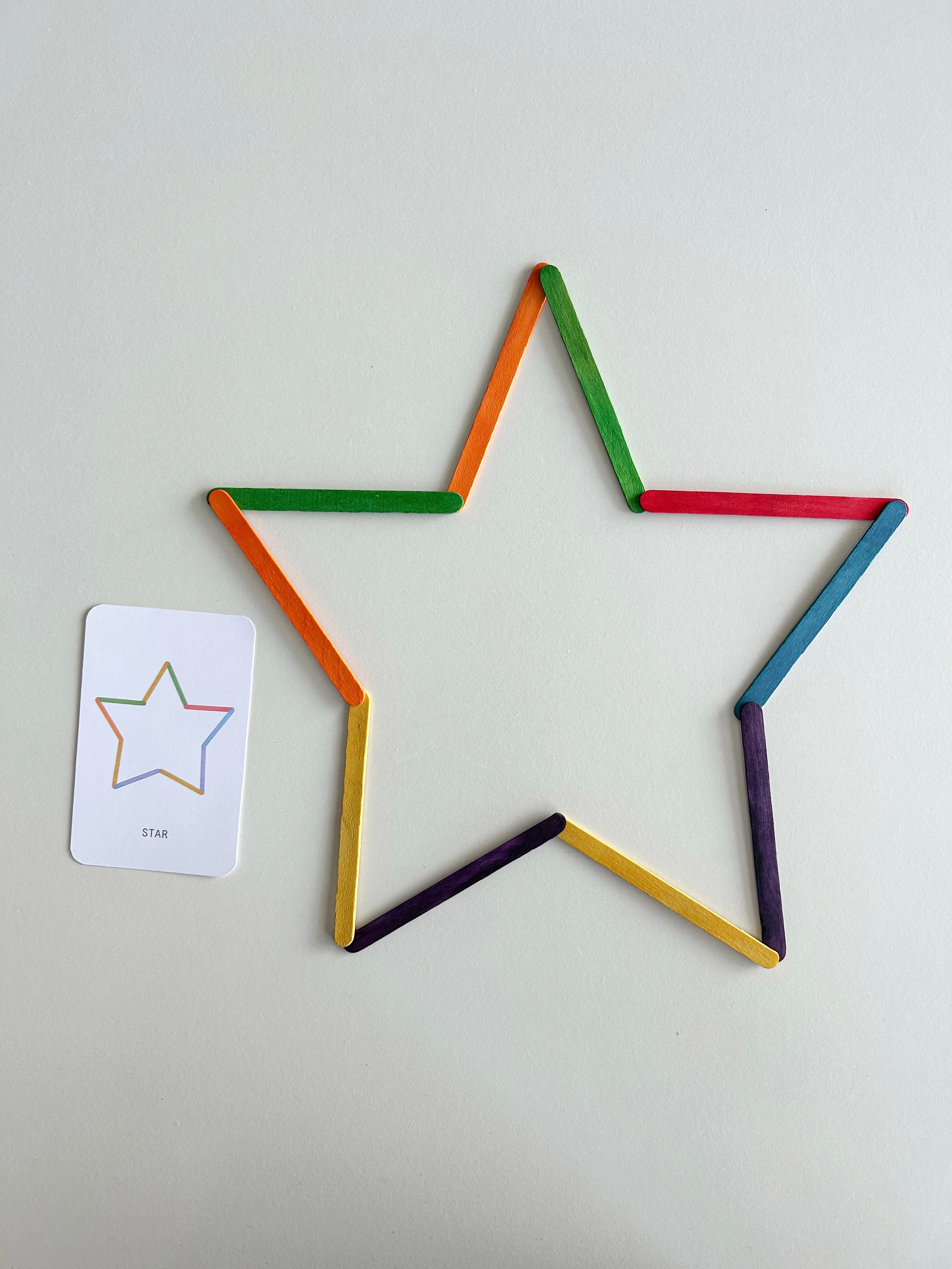 Popsicle Stick Shape Pattern Cards Printable, Paddle Pop Stick Activity ...