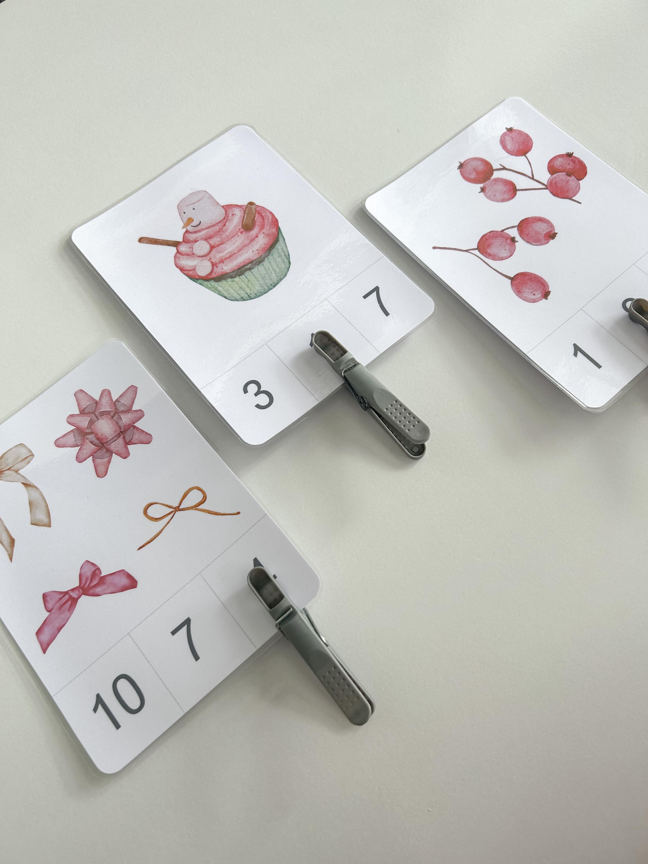 1-10 CHRISTMAS Number Peg Matching Printable, Counting for Children ...