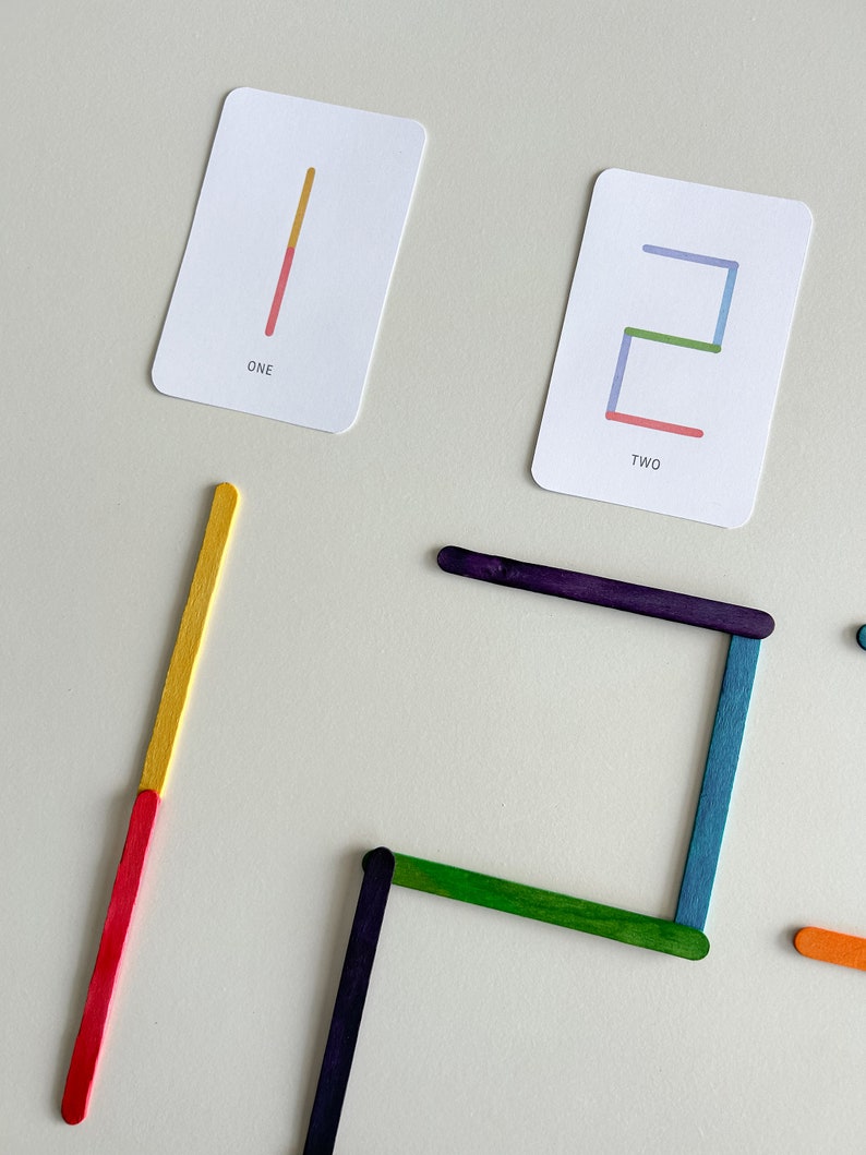 0-9 Popsicle Stick Number Cards Printable, Paddle Pop Stick Activity ...