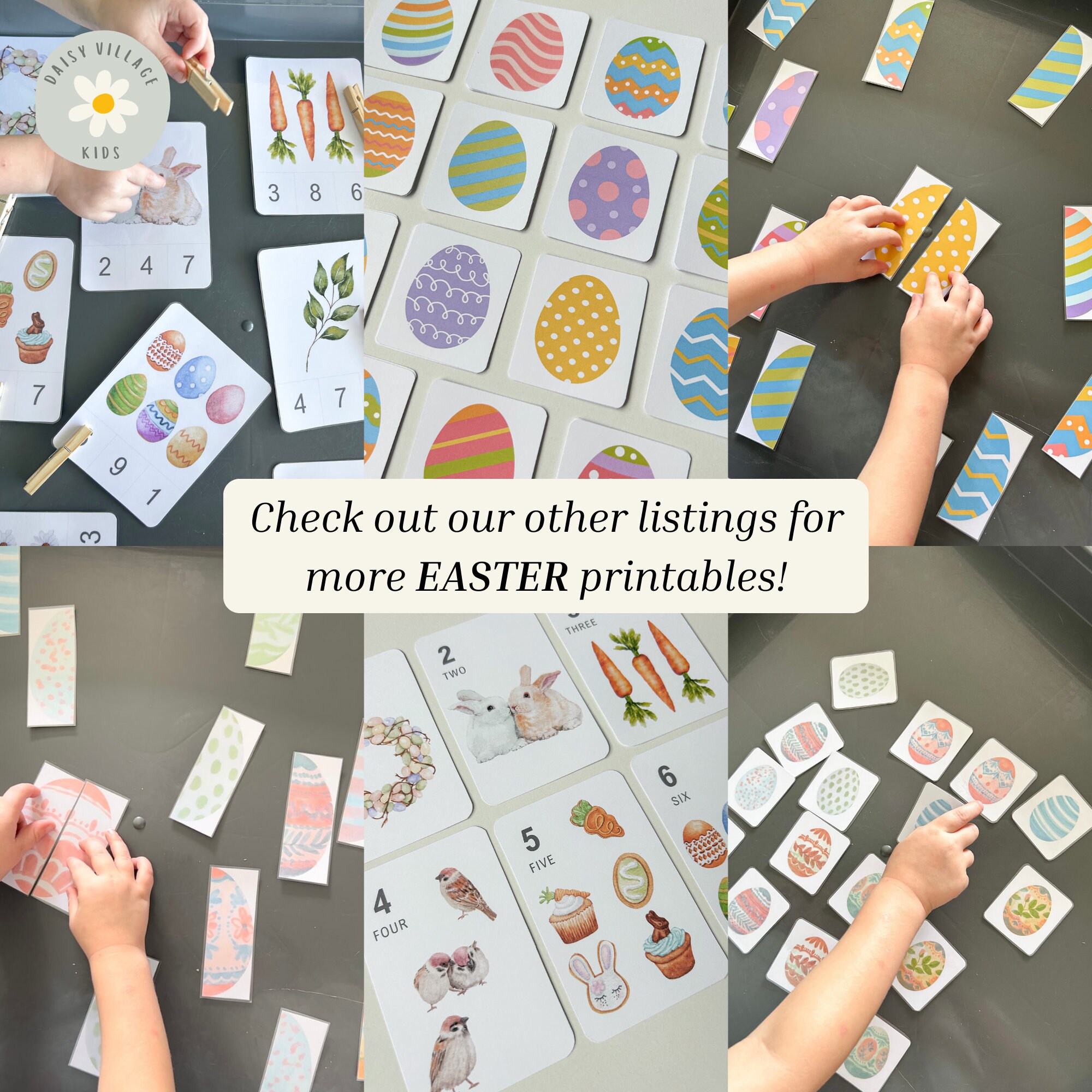 15 Easter Egg Pattern Matching Cards Bright Printable, Easter Puzzle ...