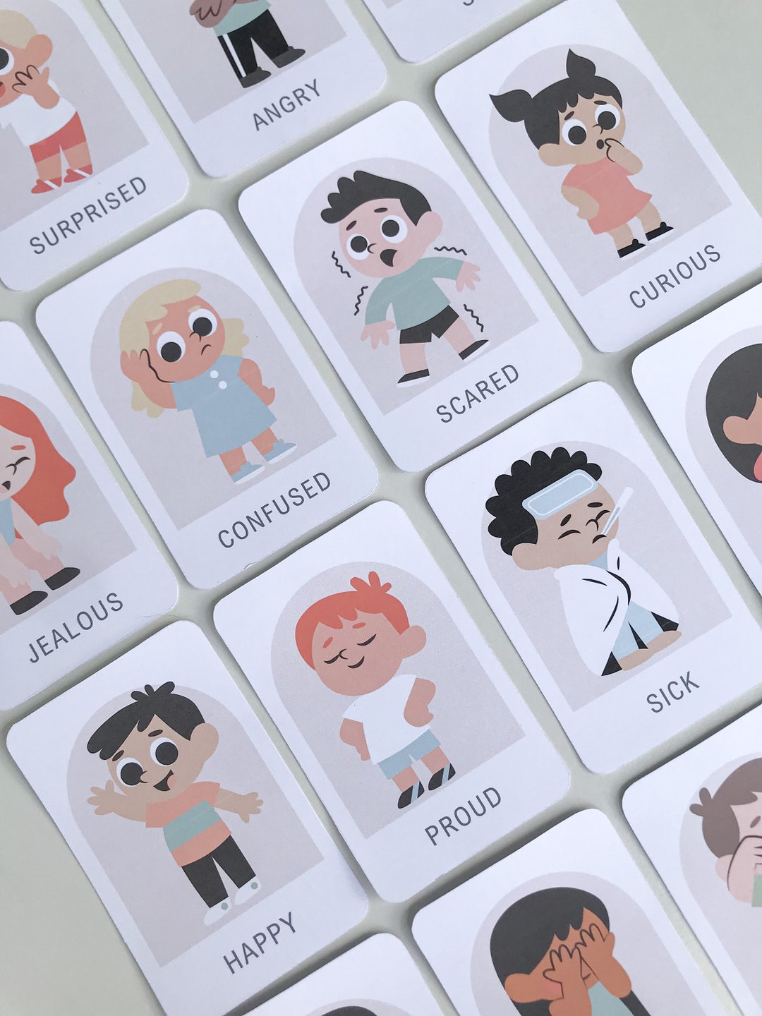 16 Children's Emotions Flashcards Printable, Kids Feelings Cards ...
