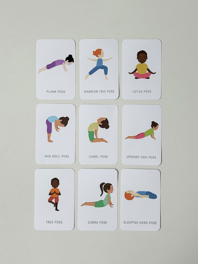 Yoga Cards for Children: 19 Printable Flashcards (digital Download) - Etsy