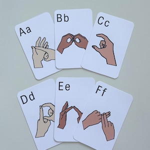 BSL Alphabet Flashcards Printable, Learn British Sign Language Alphabet ...