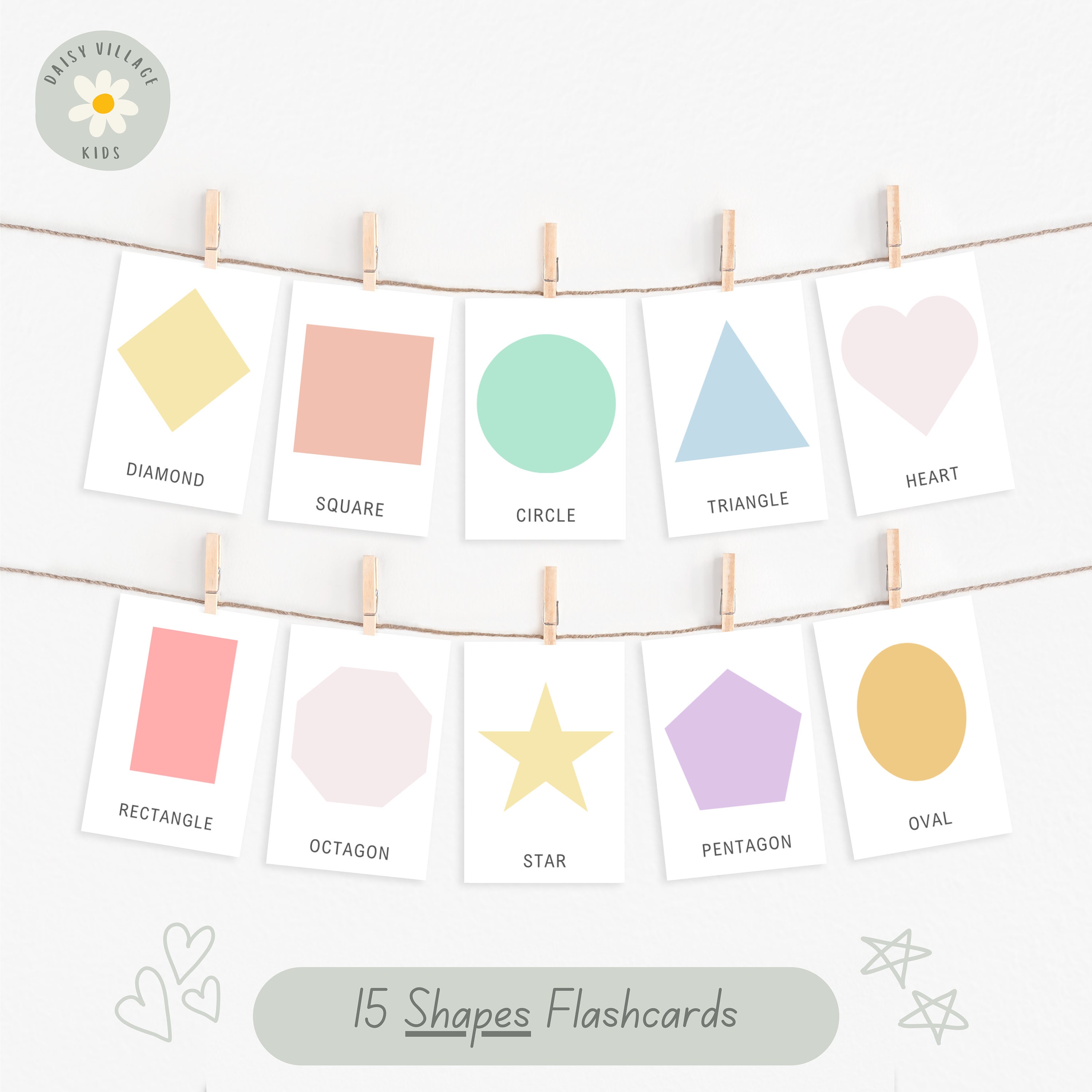 15 Shape Flashcards Printable Kids Shape Recognition Cards - Etsy Australia