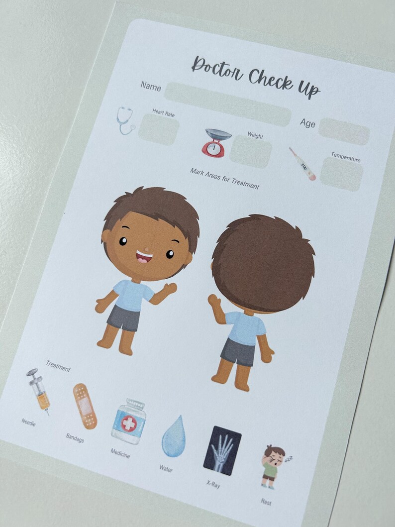 Doctor Check up Dramatic Play Printable, Hospital Play, Doctor, Nurse ...