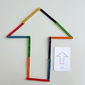 Popsicle Stick Shape Pattern Cards Printable, Paddle Pop Stick Activity ...