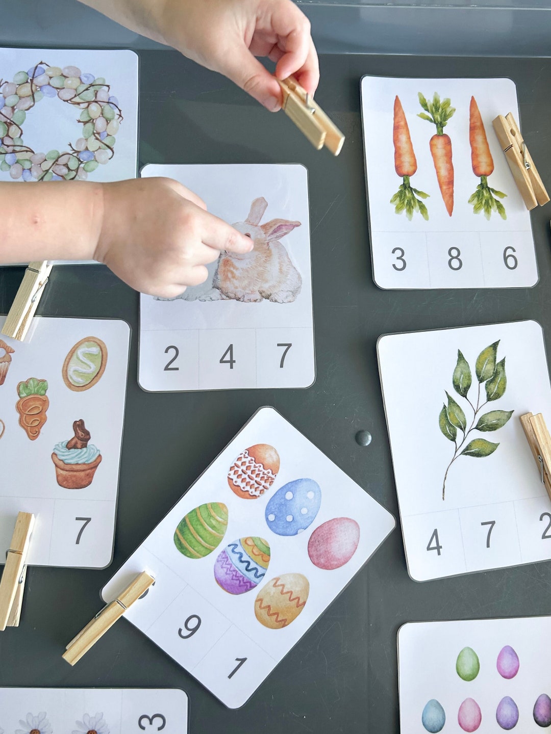 1-10 Easter Number Peg Matching Printable, Counting for Children, Early ...