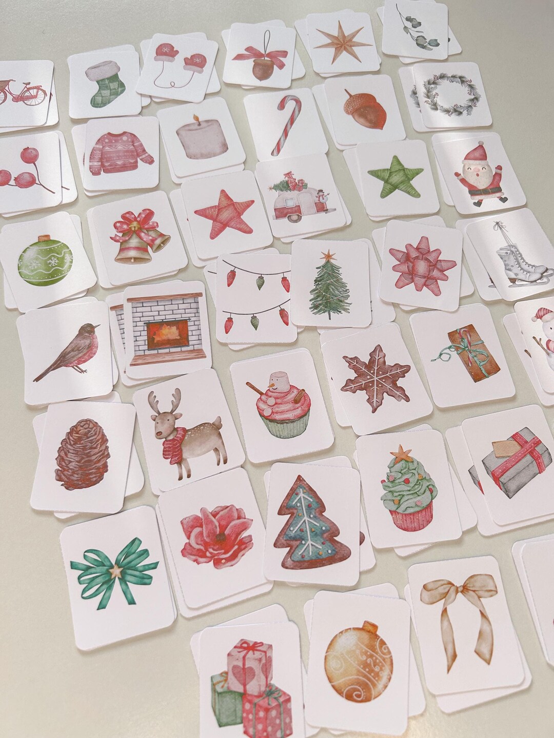 CHRISTMAS Memory Matching Cards, Christmas Puzzle Match Game, Printable ...