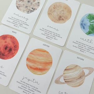 10 Solar System Flashcards Printable, Space, Planets, Children's ...