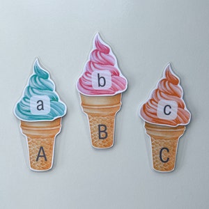 Letter Matching Activity Upper and Lower Case Ice Cream Printable ...