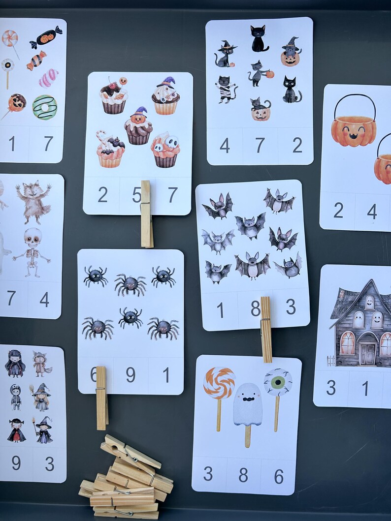 1-10 Halloween Number Peg Matching Printable, Counting for Children ...