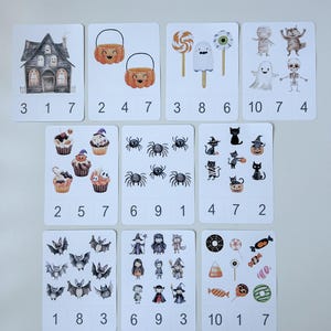 1-10 Halloween Number Peg Matching Printable, Counting for Children ...