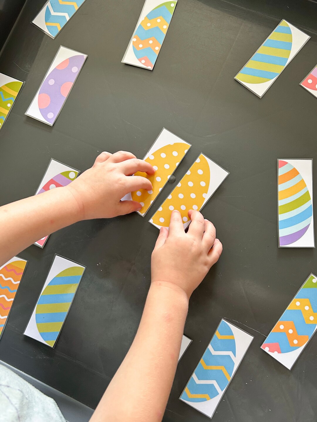 15 Easter Egg Pattern Matching Cards Bright Printable, Easter Puzzle ...