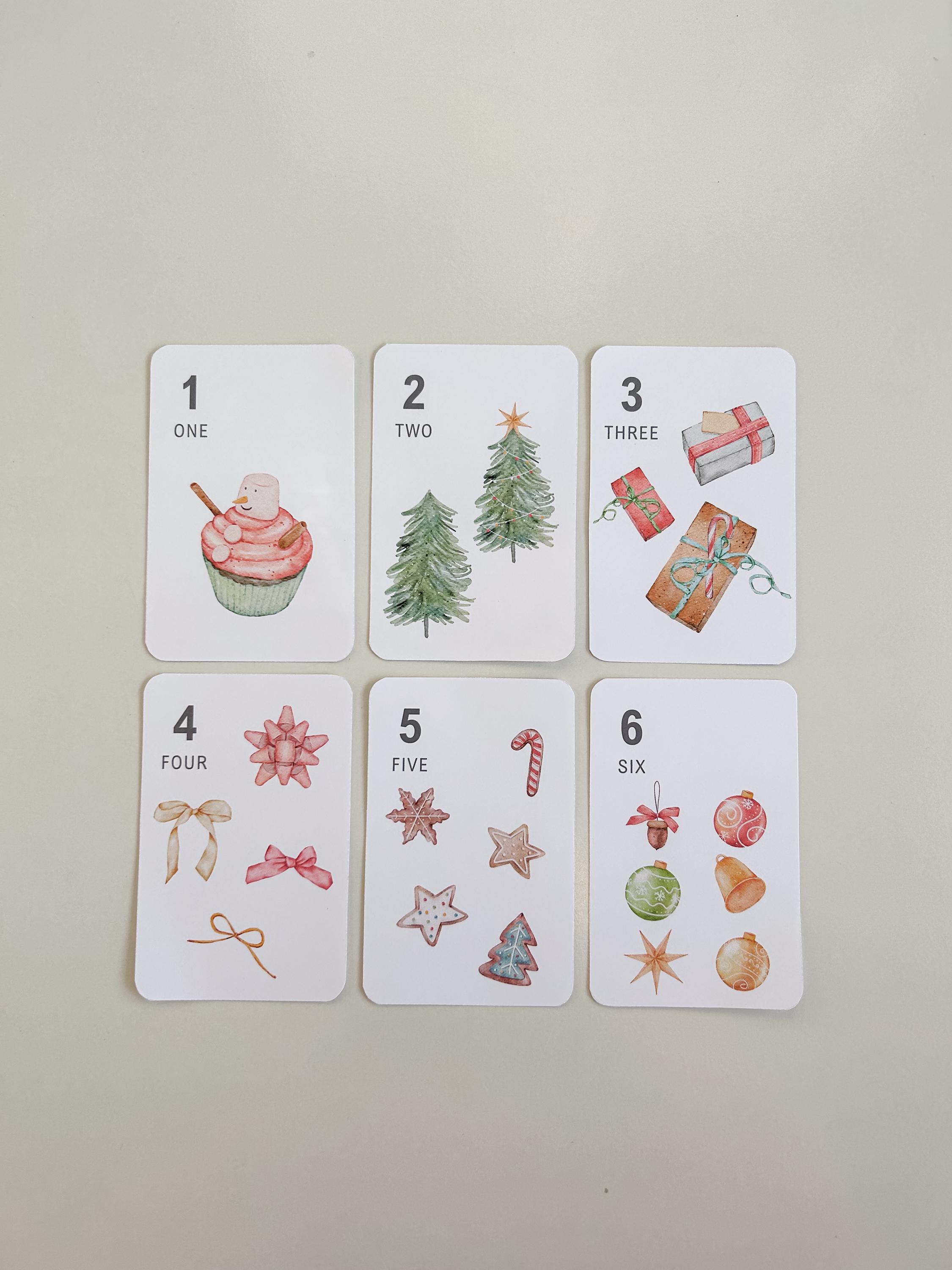 1-10 Christmas Number Cards Printable, Learn to Count Children, Early ...