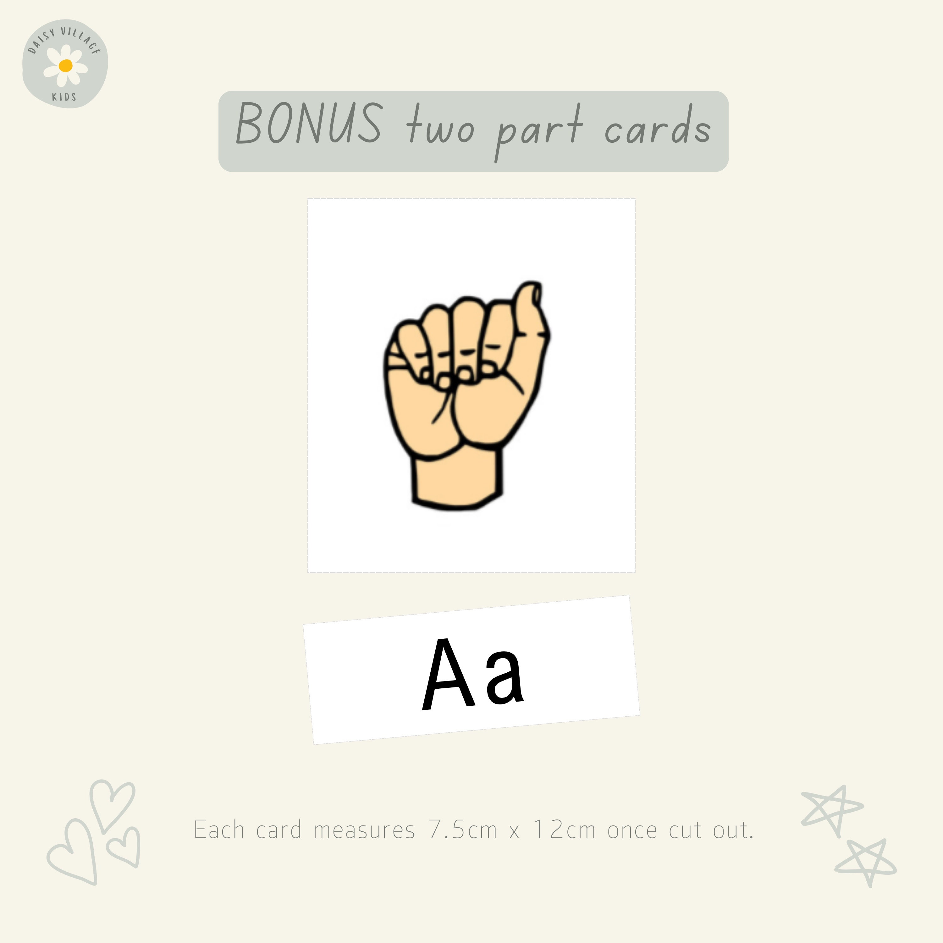 ASL Alphabet Flashcards Printable, Learn American Sign Language ...