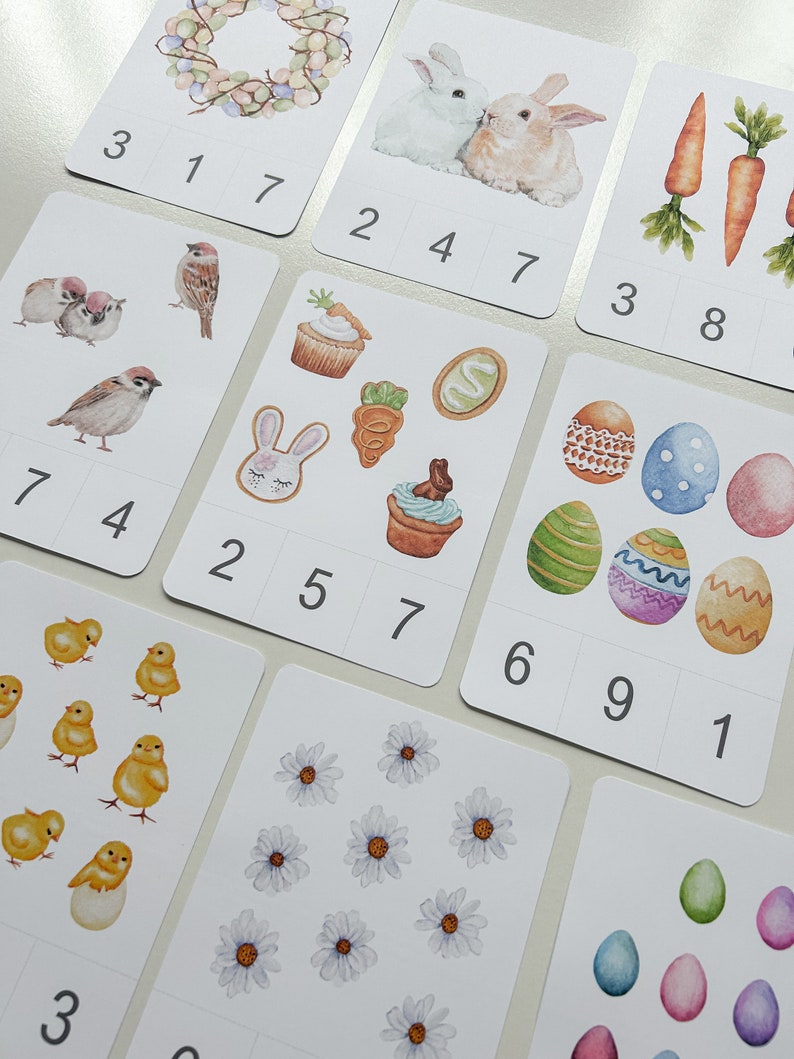 1-10 Easter Number Peg Matching Printable, Counting for Children, Early ...