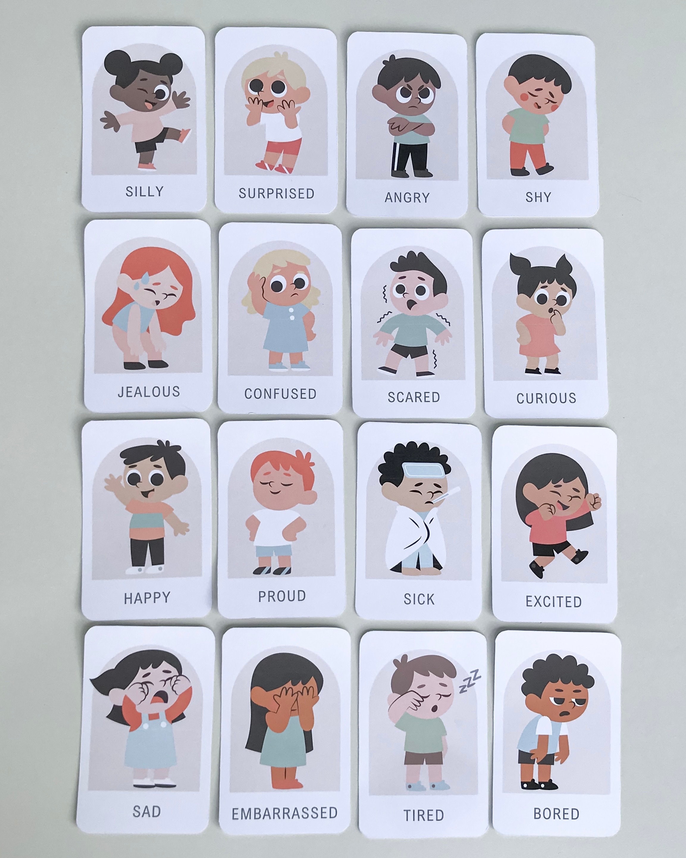 16 Children's Emotions Flashcards Printable, Kids Feelings Cards ...