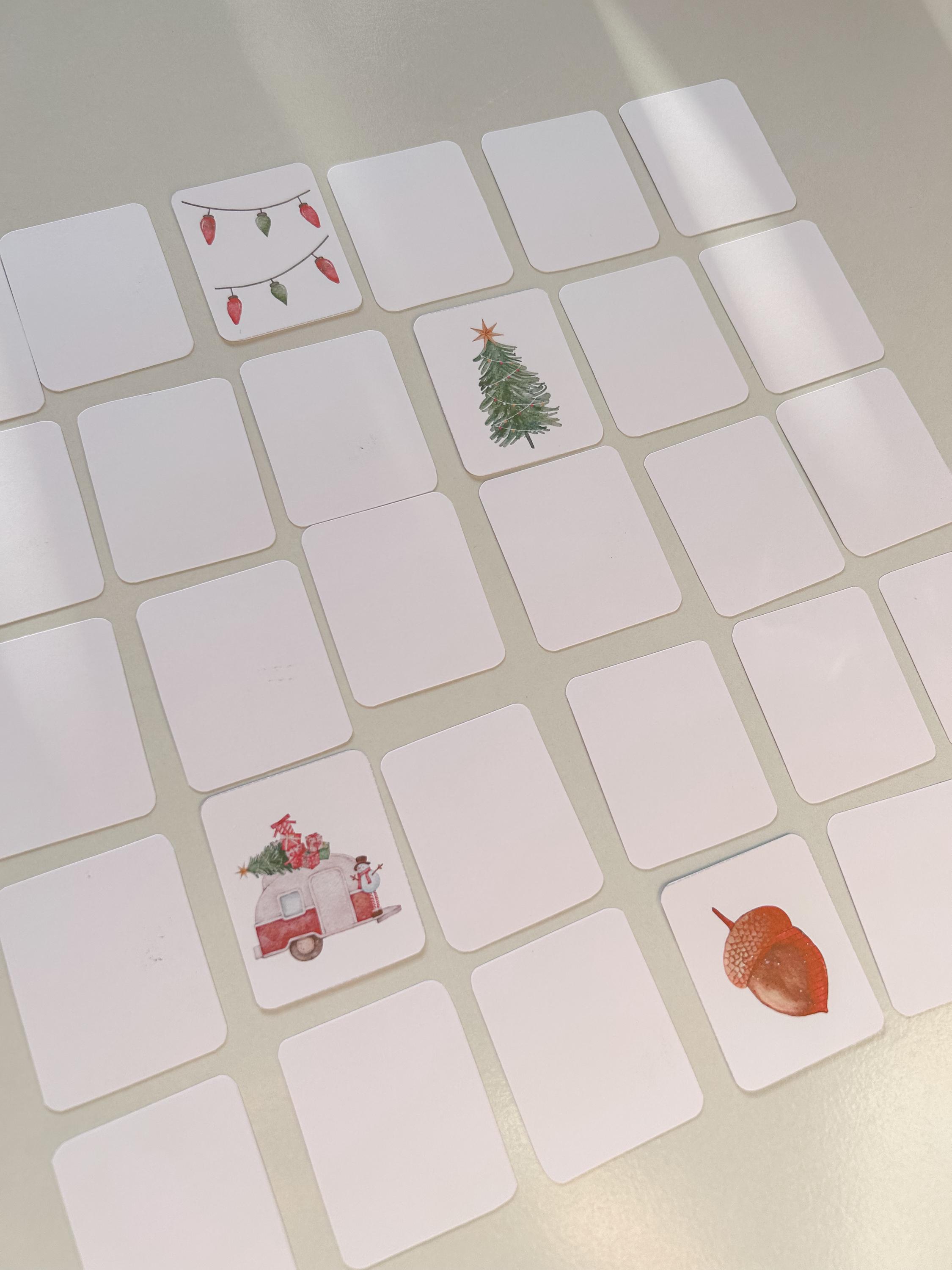 CHRISTMAS Memory Matching Cards, Christmas Puzzle Match Game, Printable ...