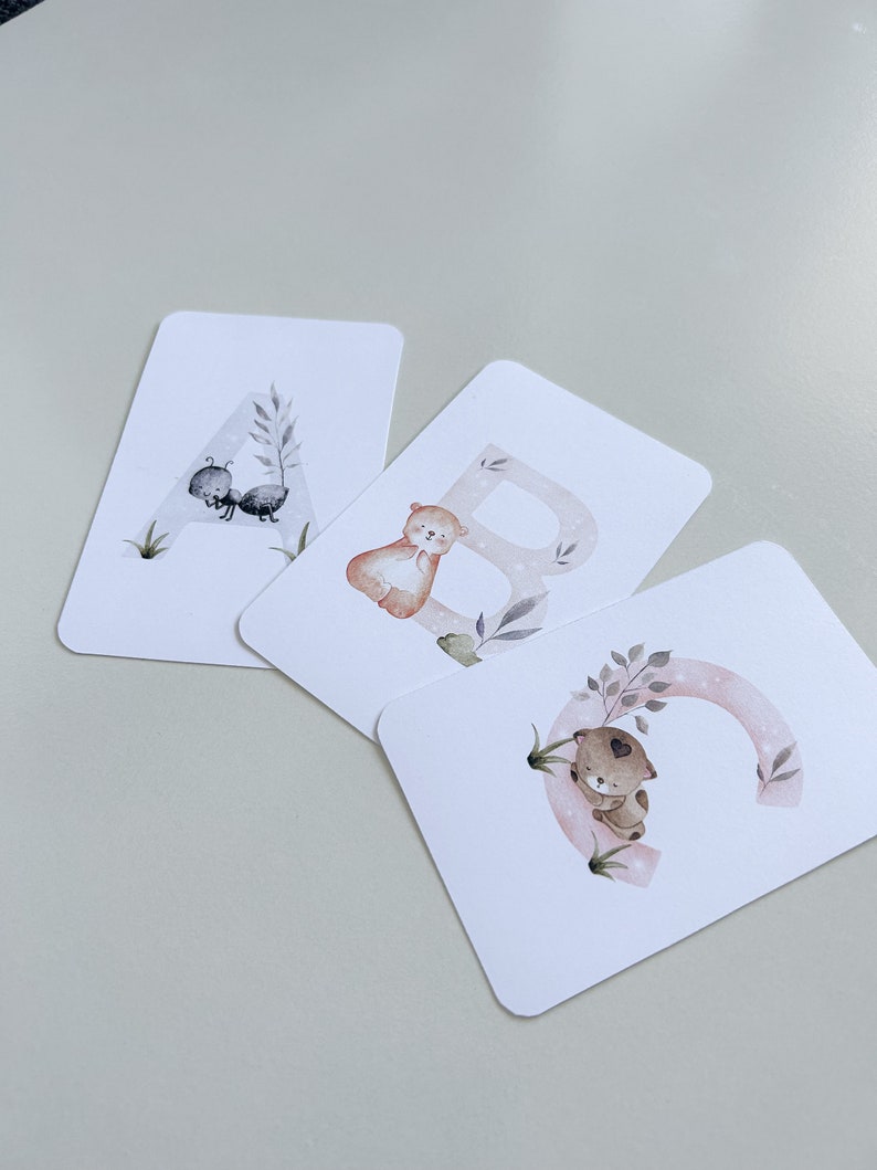 A-Z Animal Alphabet Cards Printable, Cute Animals, Woodlands Theme Abc ...