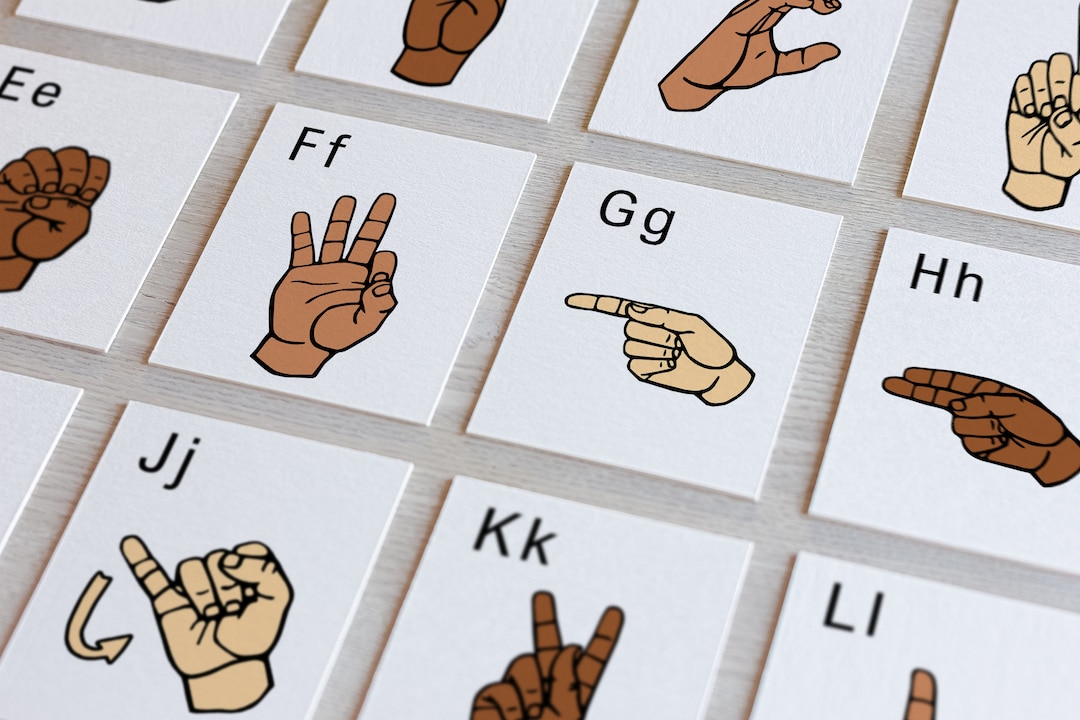 ASL Alphabet Flashcards Printable, Learn American Sign Language ...
