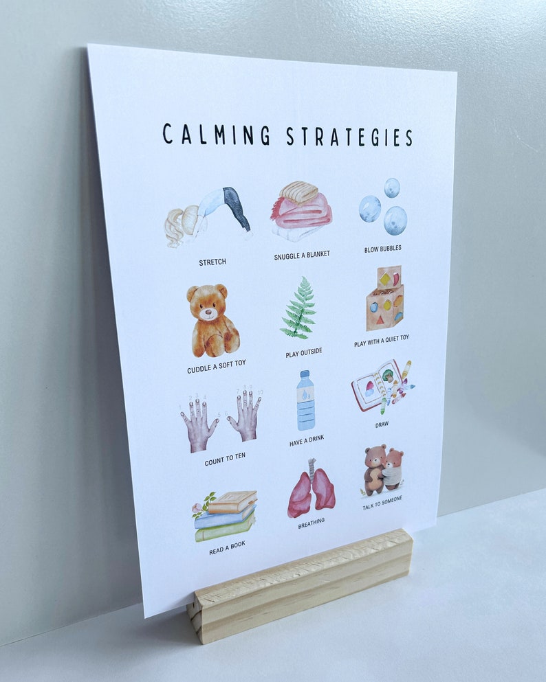 CALMING STRATEGIES Poster Printable, Quiet Corner, Children's Emotional ...