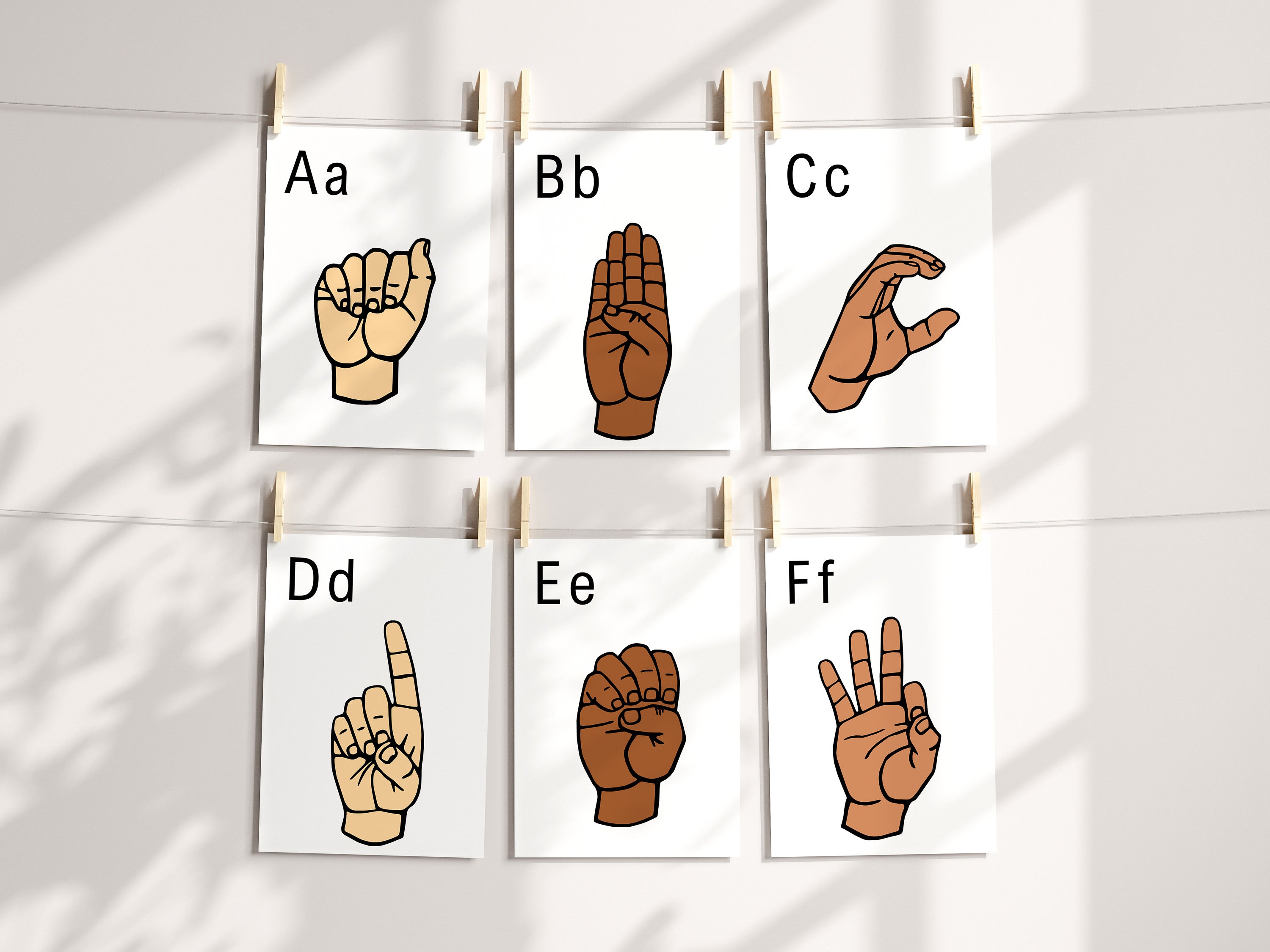 ASL Alphabet Flashcards Printable, Learn American Sign Language ...