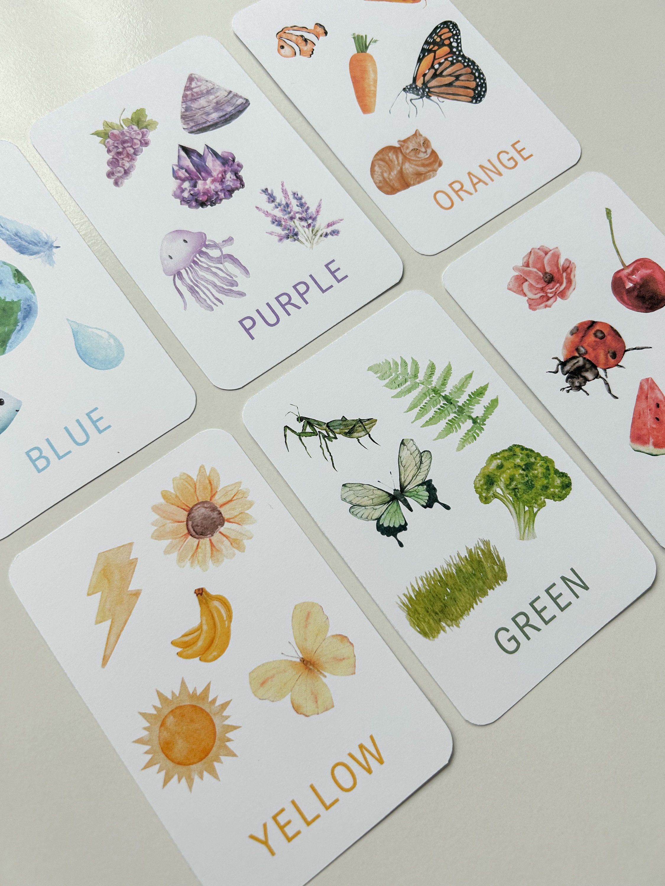 11 Childrens Nature Colour Flashcards Printable, Kids Learn Colour ...