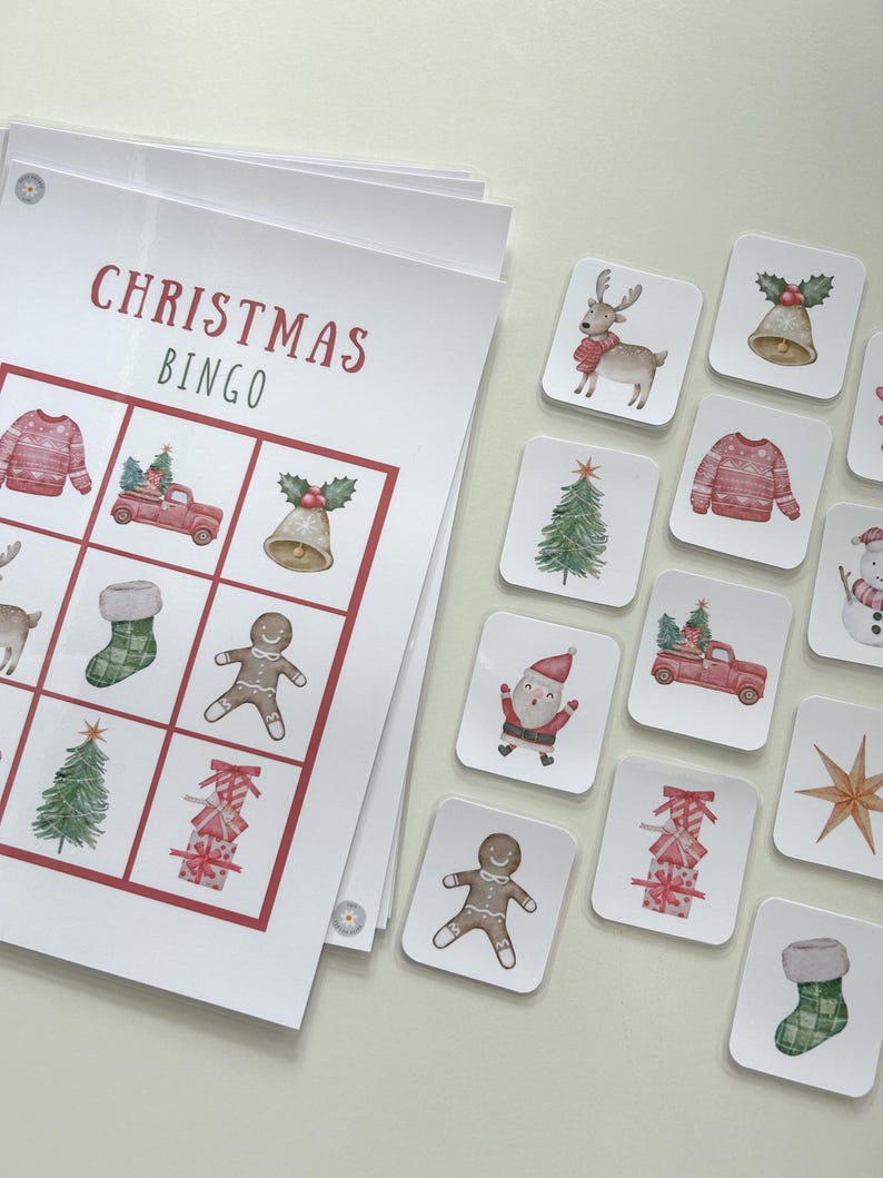 CHRISTMAS BINGO Children's Printable, Christmas Party Game, Holiday ...