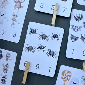 1-10 Halloween Number Peg Matching Printable, Counting for Children ...