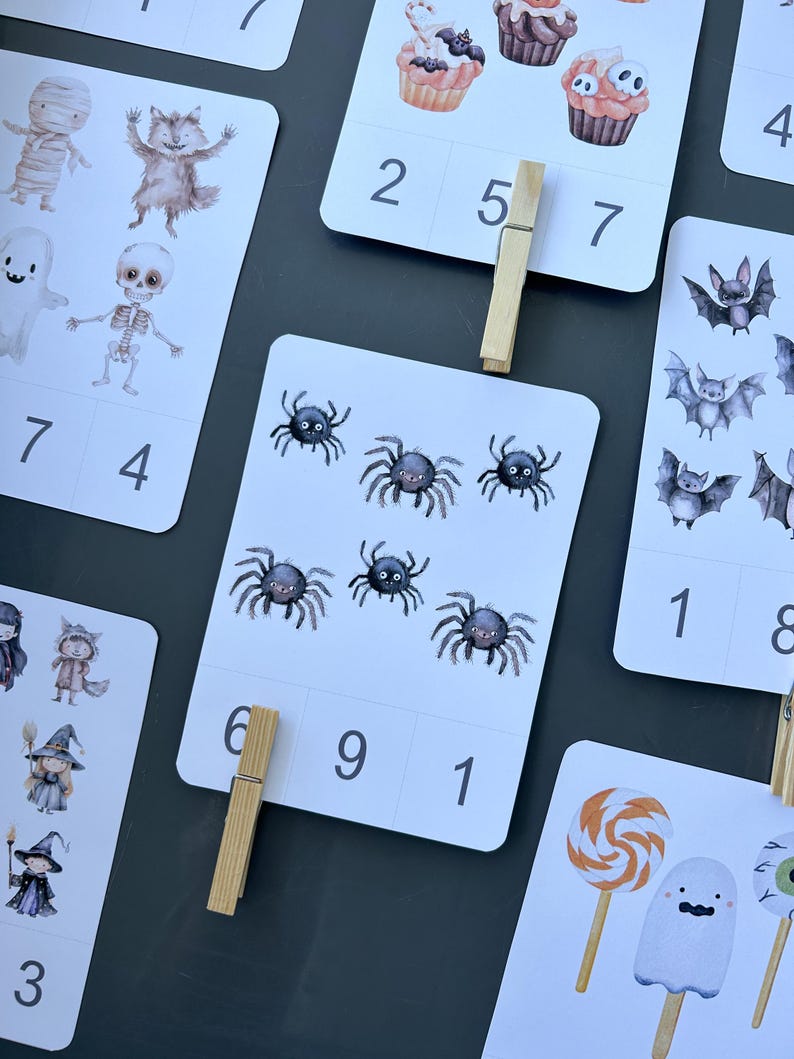 1-10 Halloween Number Peg Matching Printable, Counting for Children ...