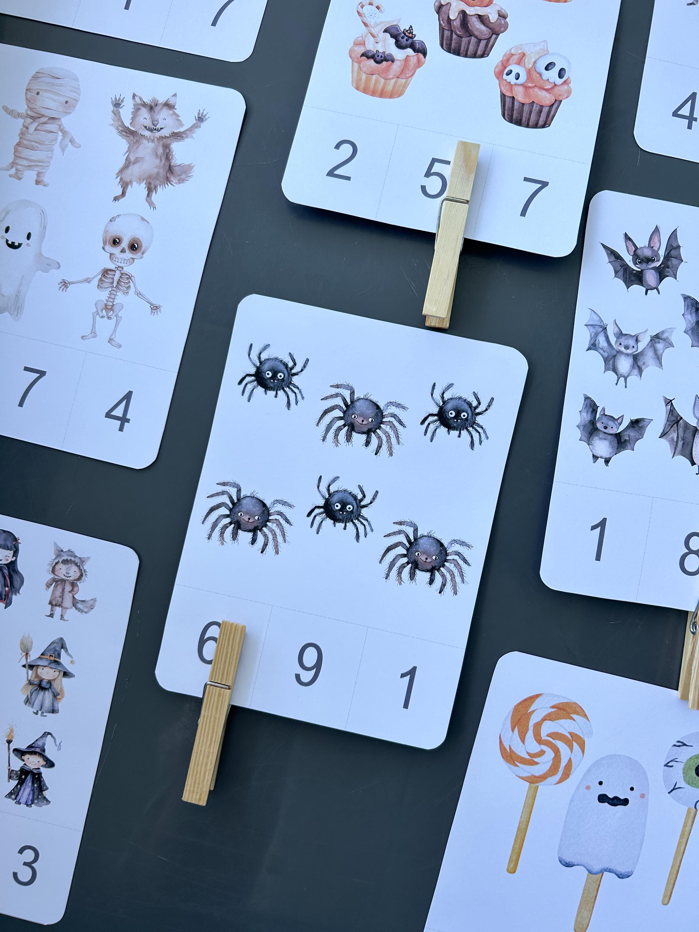 1-10 Halloween Number Peg Matching Printable, Counting for Children ...
