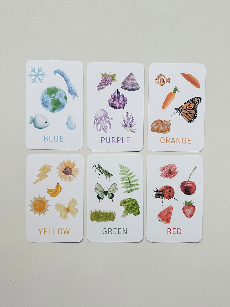 11 Children’s Nature Colour Flashcards Printable, Kids Learn Colour ...