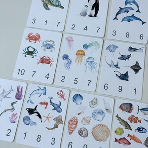 1-10 Ocean Number Peg Matching Printable, Counting for Children, Early ...