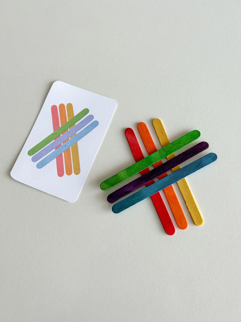 Popsicle Stick Pattern Cards Printable, Paddle Pop Stick Activity, Busy ...