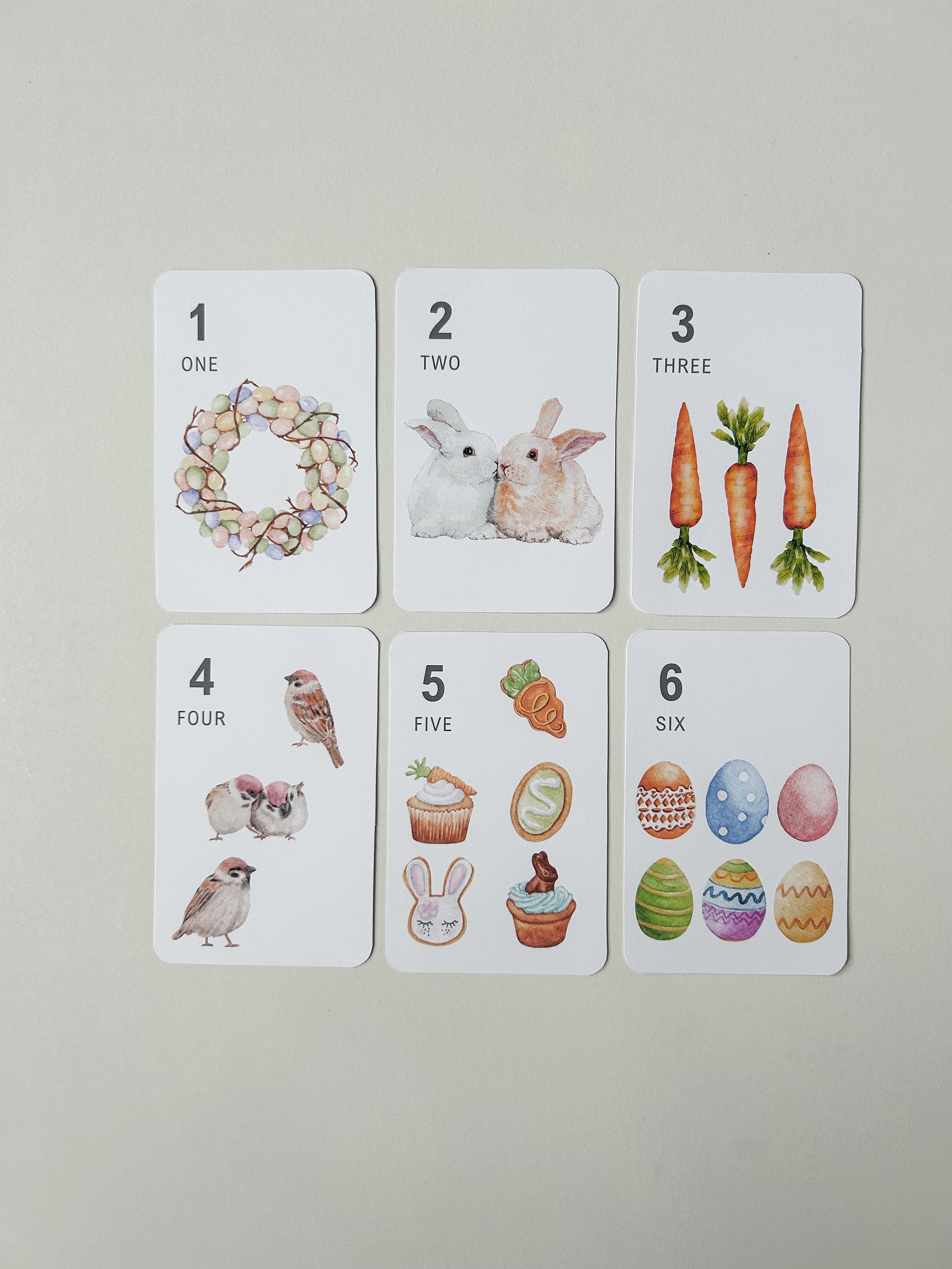 1-10 Easter Number Flashcards Watercolour Printable, Learn to Count for ...