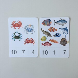 1-10 Ocean Number Peg Matching Printable, Counting for Children, Early ...