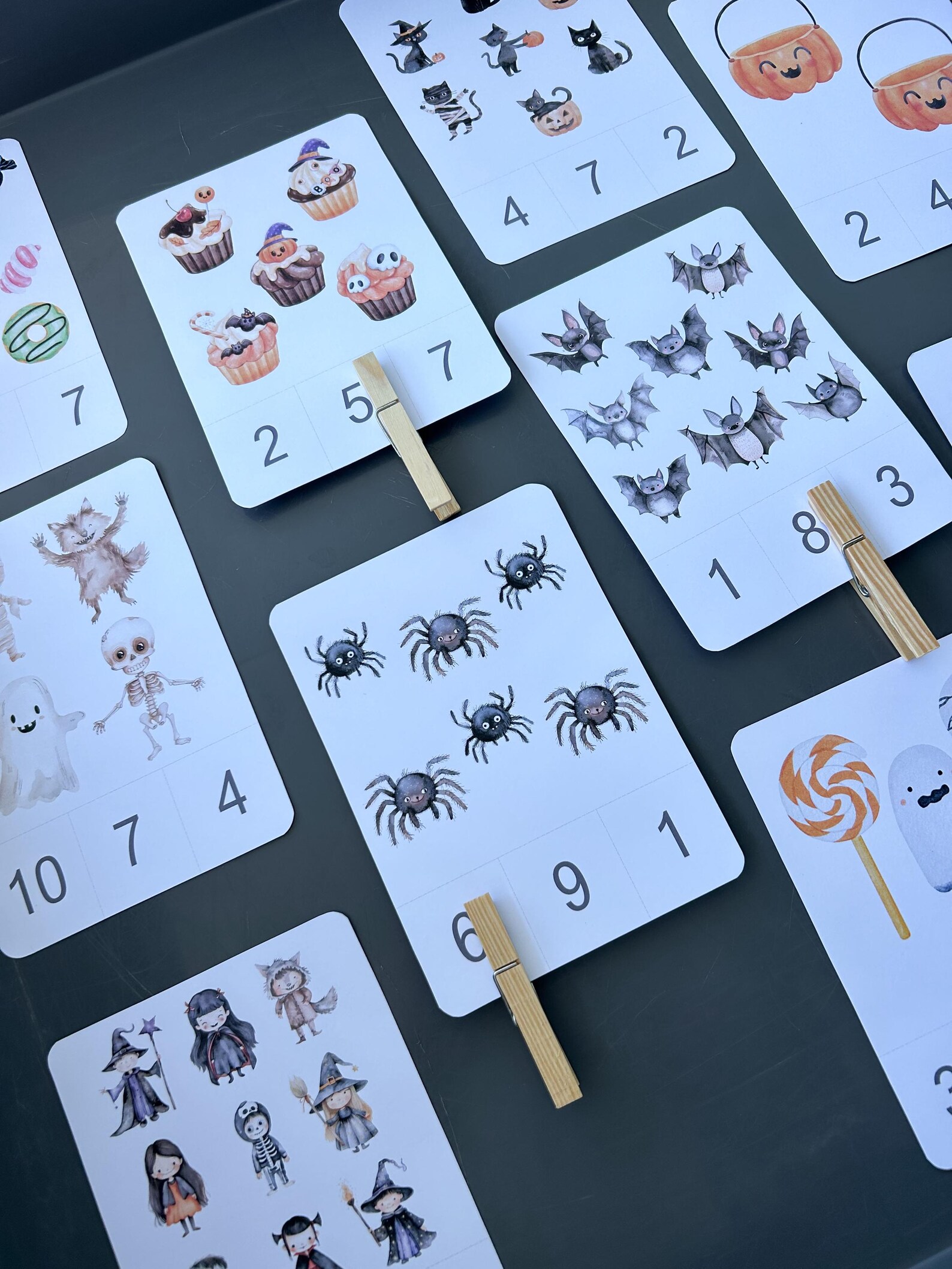 1-10 Halloween Number Peg Matching Printable, Counting for Children ...