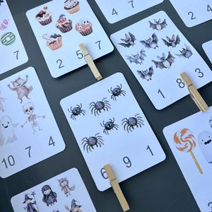1-10 Halloween Number Peg Matching Printable, Counting for Children ...