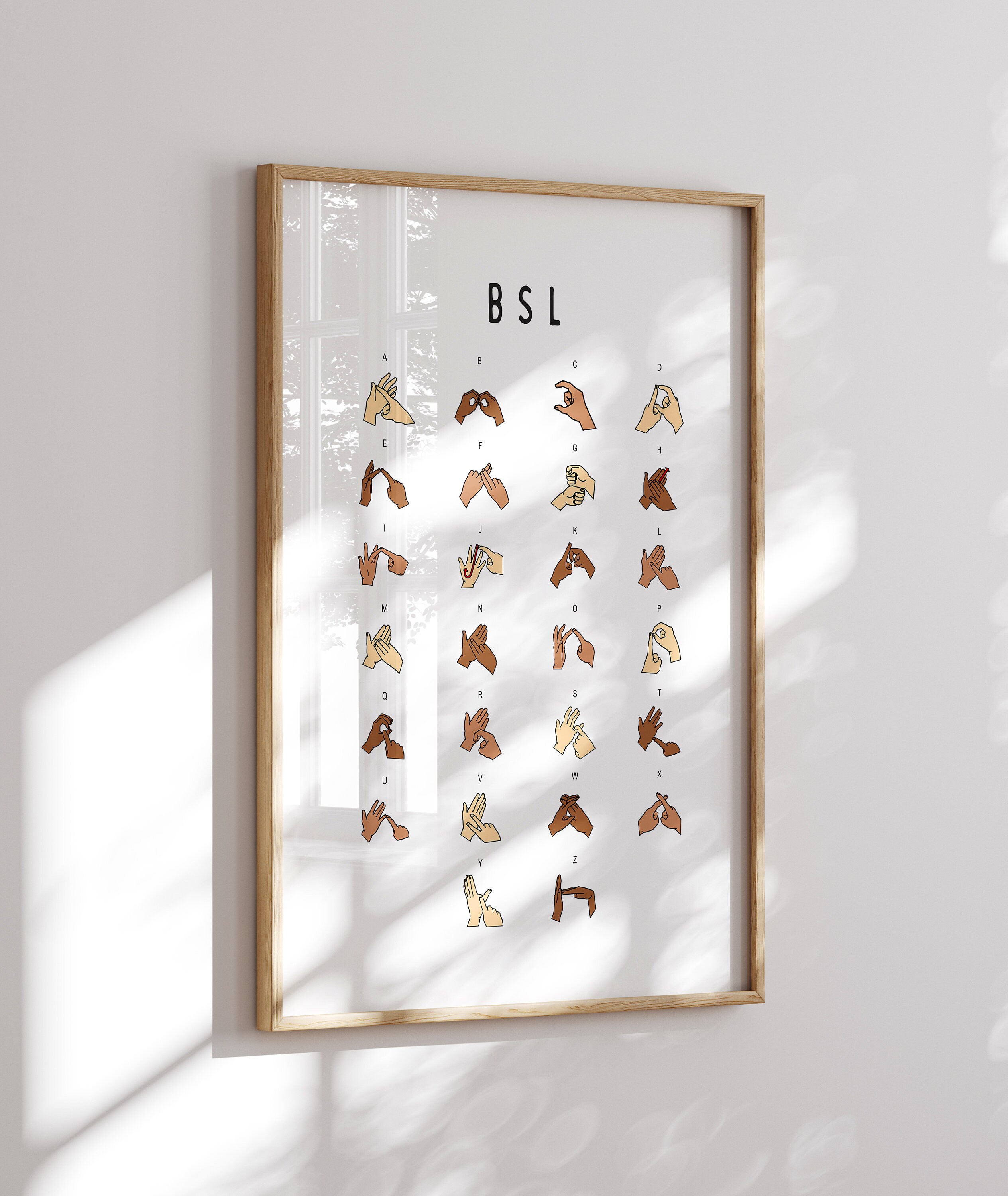 BSL Alphabet Poster Printable, Learn British Sign Language Alphabet ...