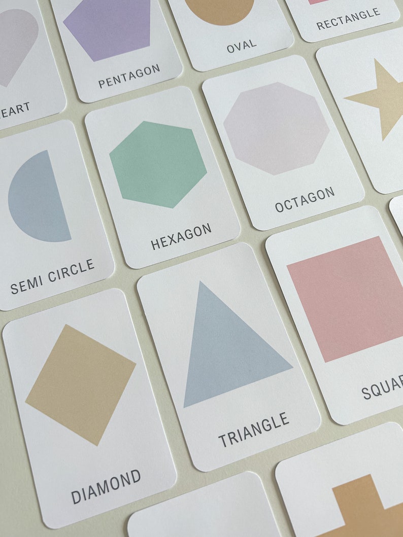 15 Shape Flashcards Printable, Kids Shape Recognition Cards, Children's ...