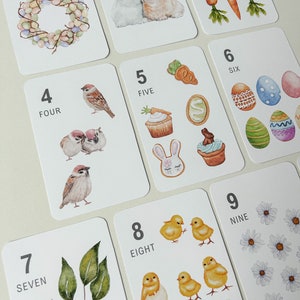 1-10 Easter Number Flashcards Watercolour Printable, Learn to Count for ...