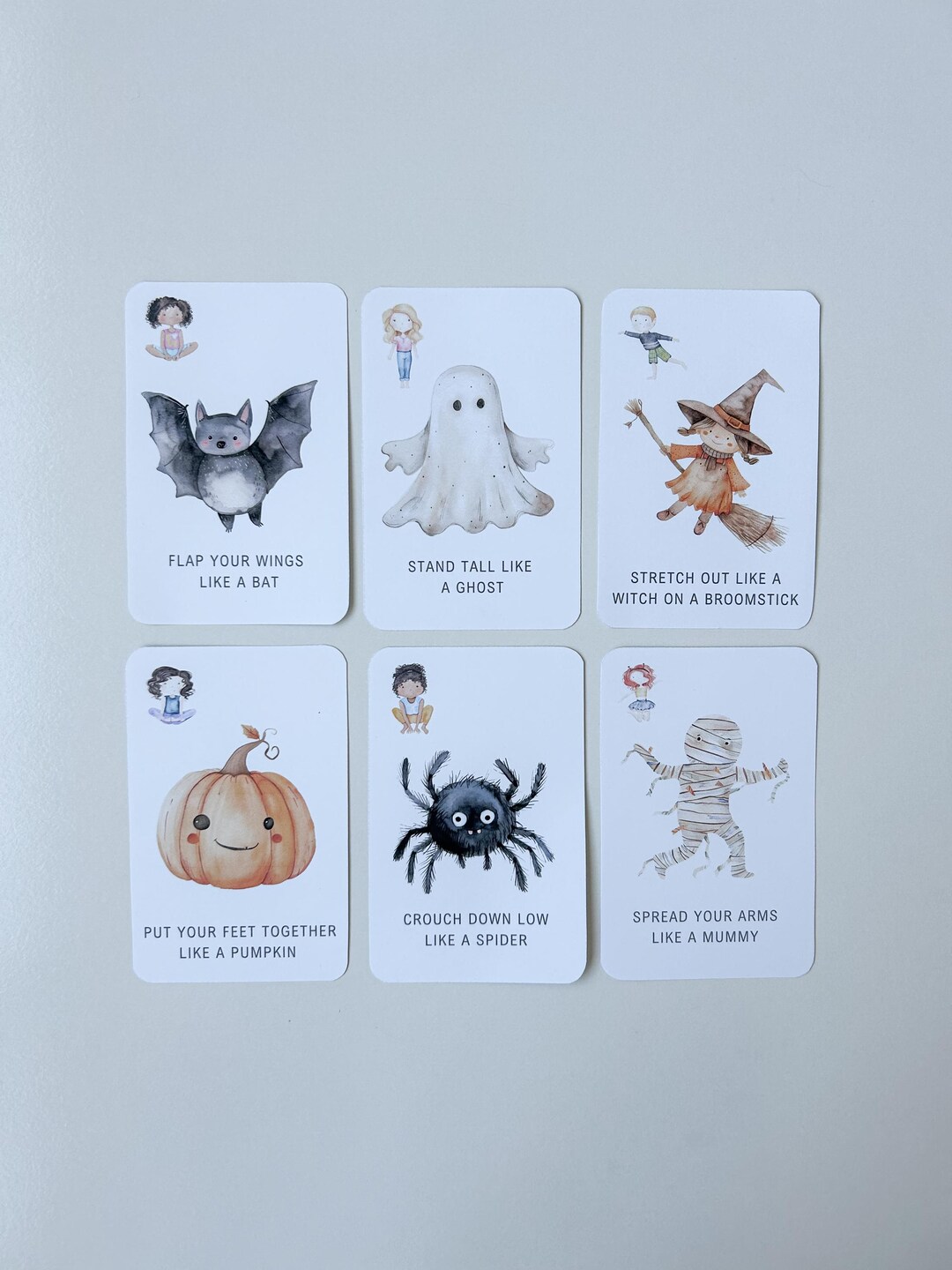 12 HALLOWEEN Yoga Cards Children’s Printable, Kids Movement for ...