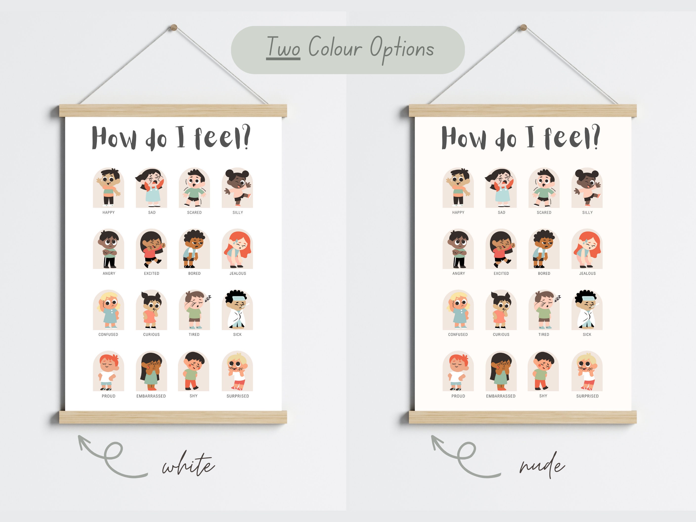 Children's Emotions Poster Printable, Kids Feelings Chart, Emotional ...